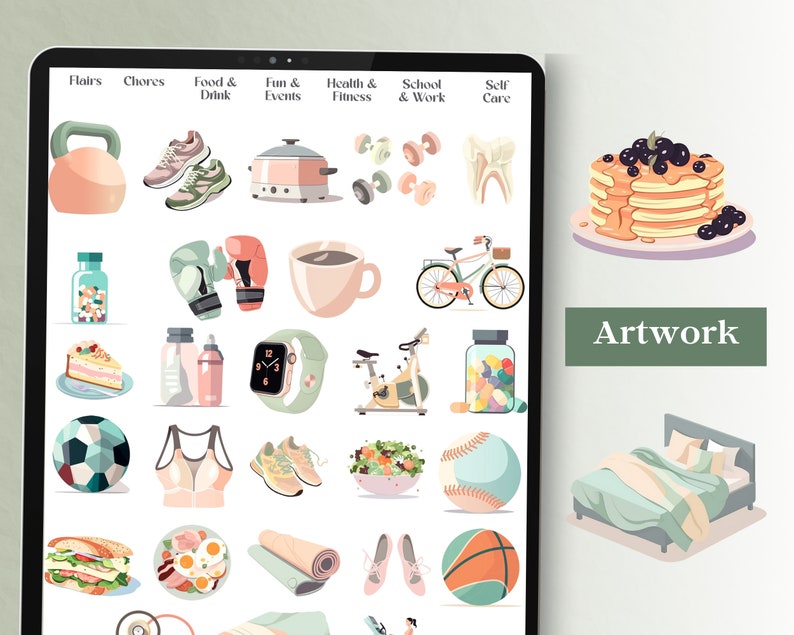 Daily Life Digital Sticker | 180 GOODNOTES Stickers Digital Planner ...