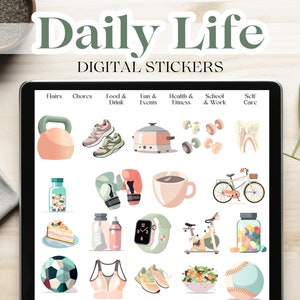 Daily Life Digital Sticker | 180 GOODNOTES Stickers Digital Planner ...