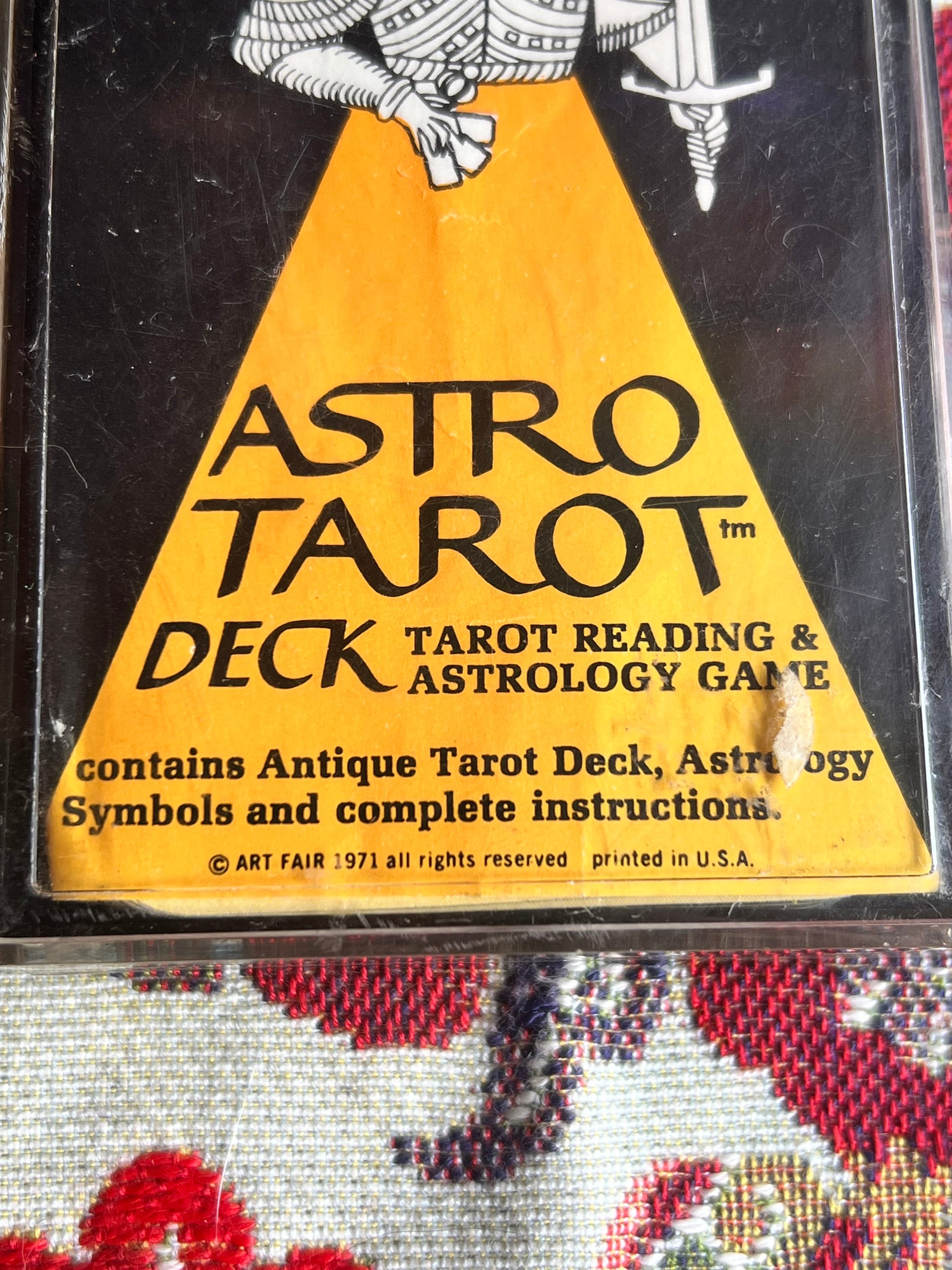 RARE ASTRO TAROT 1971 Art Fair Copyright 1969 in Clear Plastic Card ...