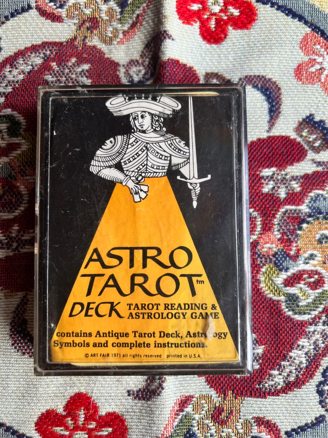 RARE ASTRO TAROT 1971 Art Fair Copyright 1969 in Clear Plastic Card ...