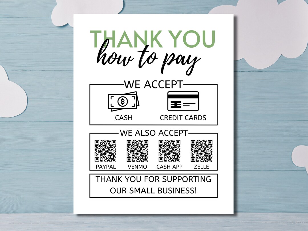 Scan to Pay Sign - Etsy