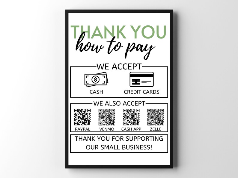 Scan to Pay Sign - Etsy