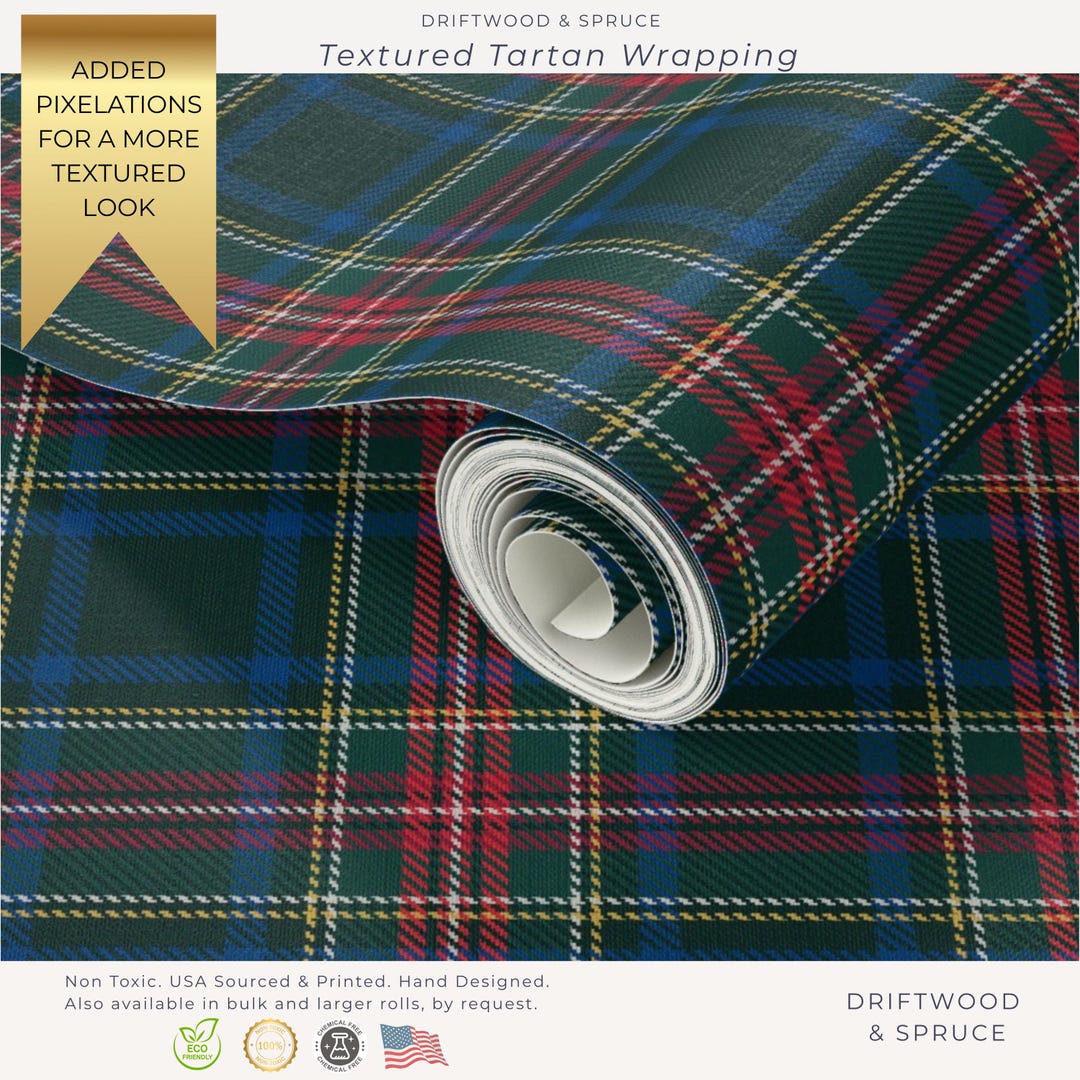 Ralph Lauren Inspired Christmas Wrapping Paper, Tartan Plaid Gift Wrap ...