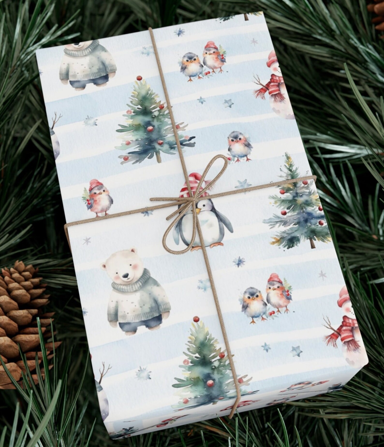 Adorable Christmas Gift Wrap, Merry Christmas Wrapping Paper, Rustic ...