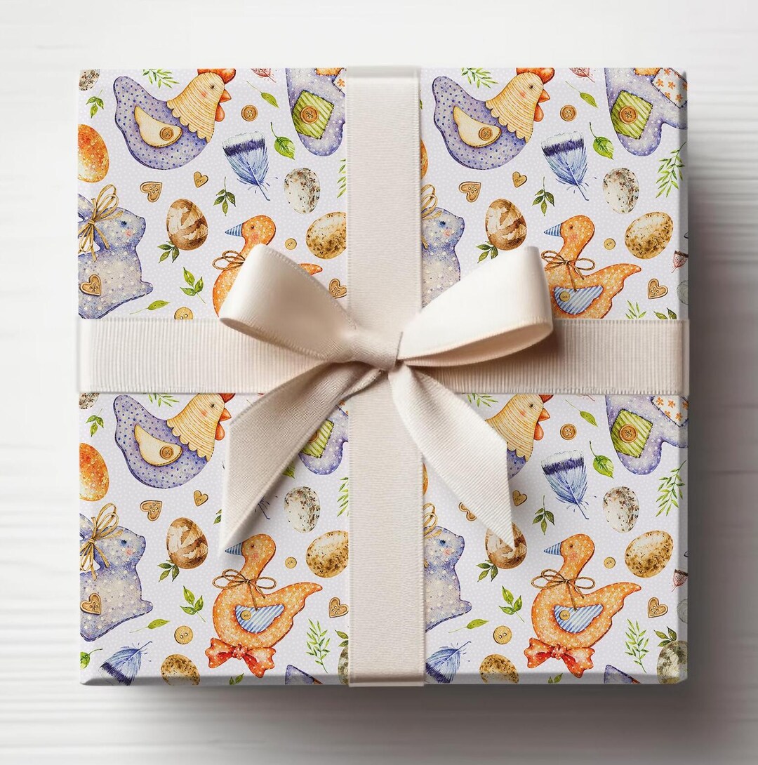 Vintage Scandanavian Easter Wrapping Paper, Adorable Chicks Gift Wrap ...