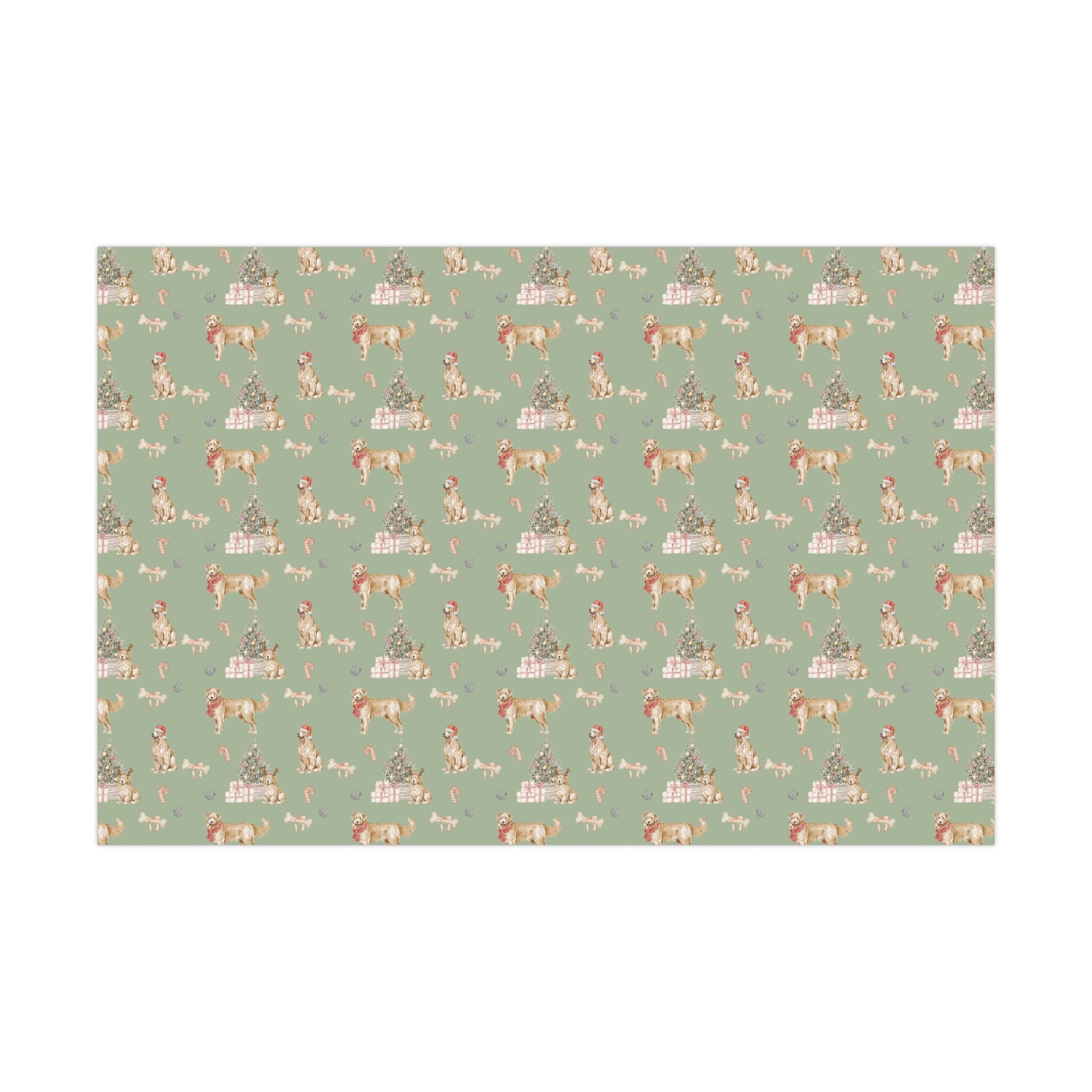 Golden Retriever Christmas Gift Wrap, Merry Christmas Wrapping Paper ...