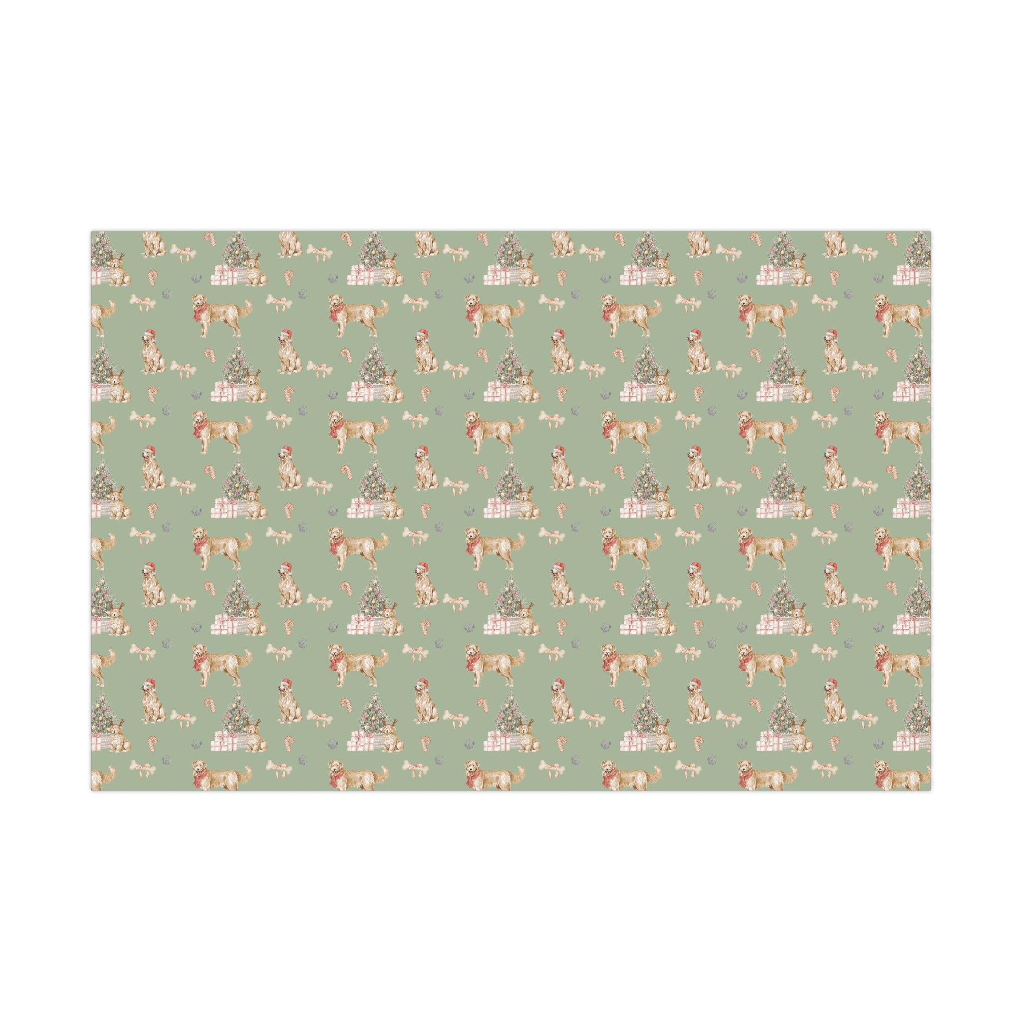 Golden Retriever Christmas Gift Wrap, Merry Christmas Wrapping Paper ...