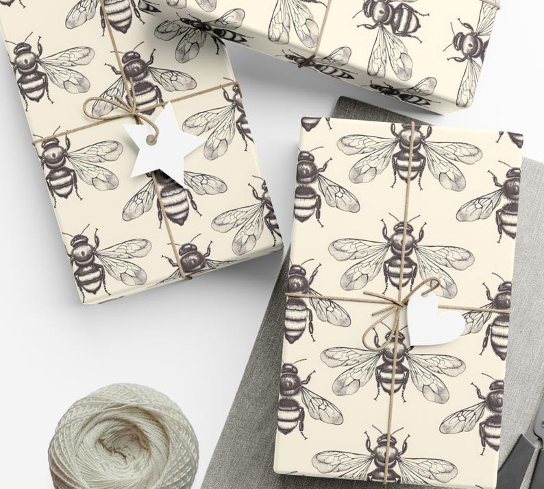 Bee Wrapping Paper, Beehive Gift Wrap, Classic Wrapping Paper, Gift ...