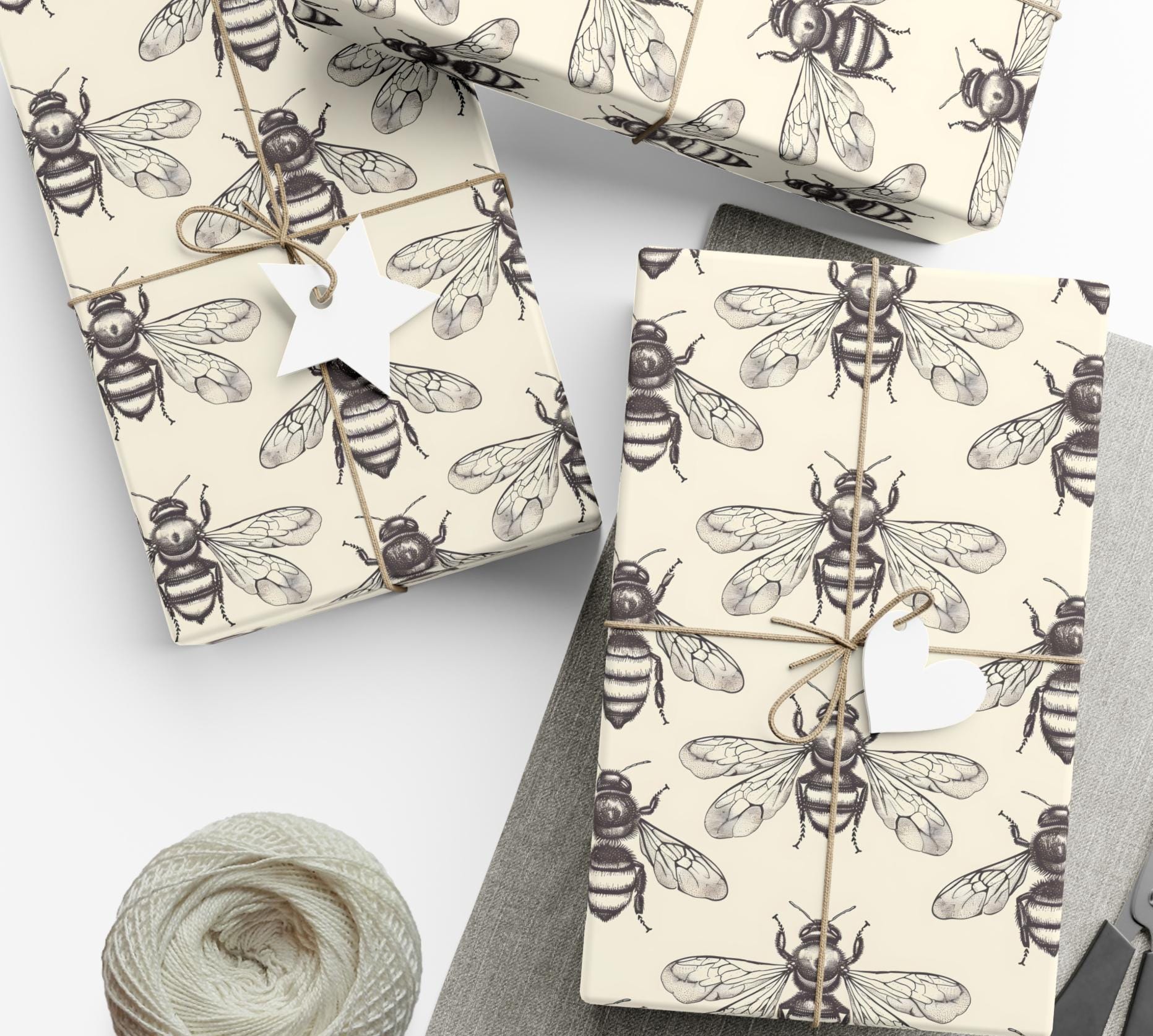 Bee Wrapping Paper, Beehive Gift Wrap, Classic Wrapping Paper, Gift ...