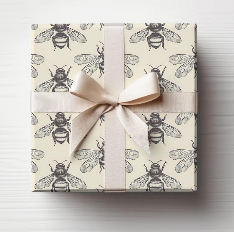 Bee Wrapping Paper, Beehive Gift Wrap, Classic Wrapping Paper, Gift ...