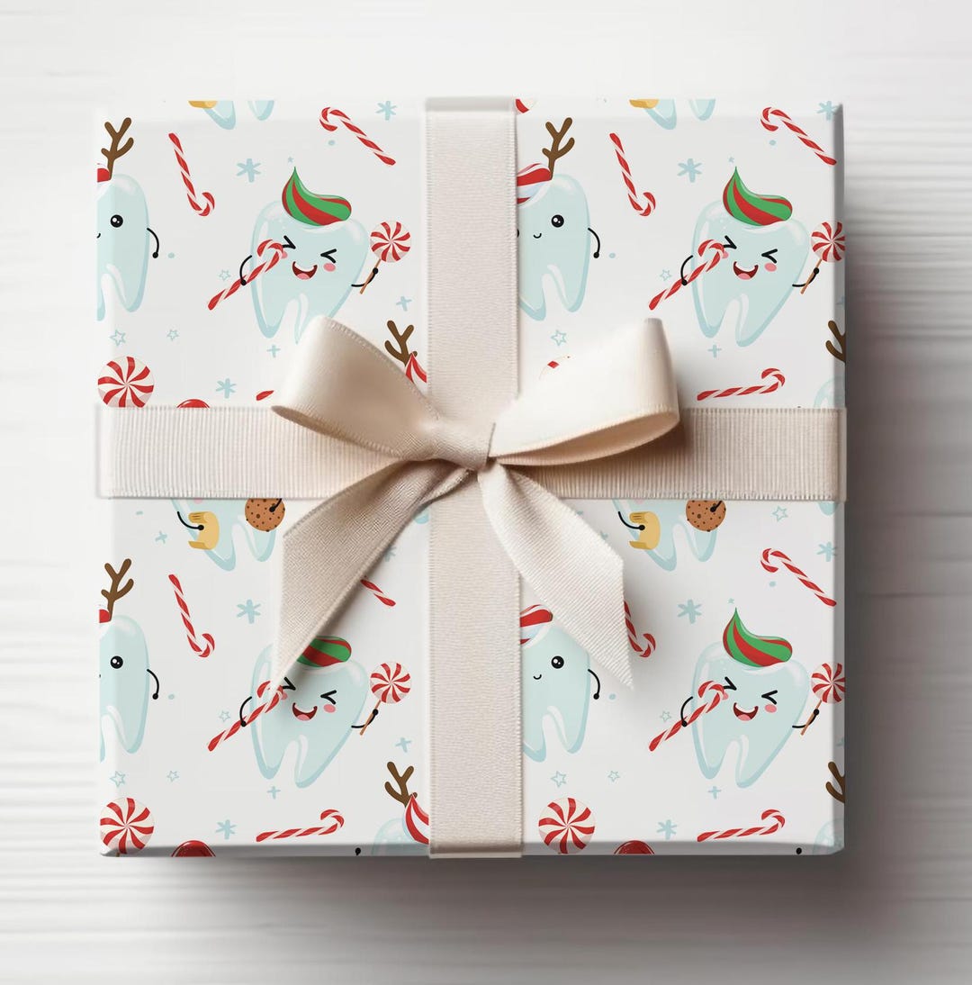 Dental Christmas Wrapping Paper: Dentist/hygienist Gift Wrap - Etsy