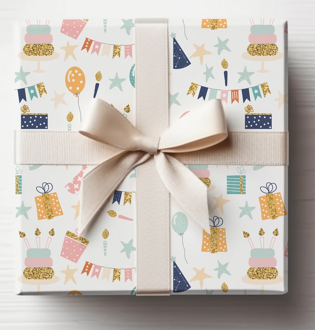Birthday Wrapping Paper, Birthday Gift Wrap, Wrapping Paper, Gift ...