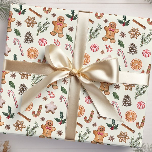 Vintage Gingerbread Wrapping Paper - Etsy