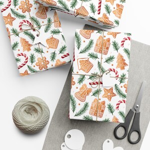 Sweets & Treats Wrapping Paper Roll, Gingerbread Orange Christmas ...