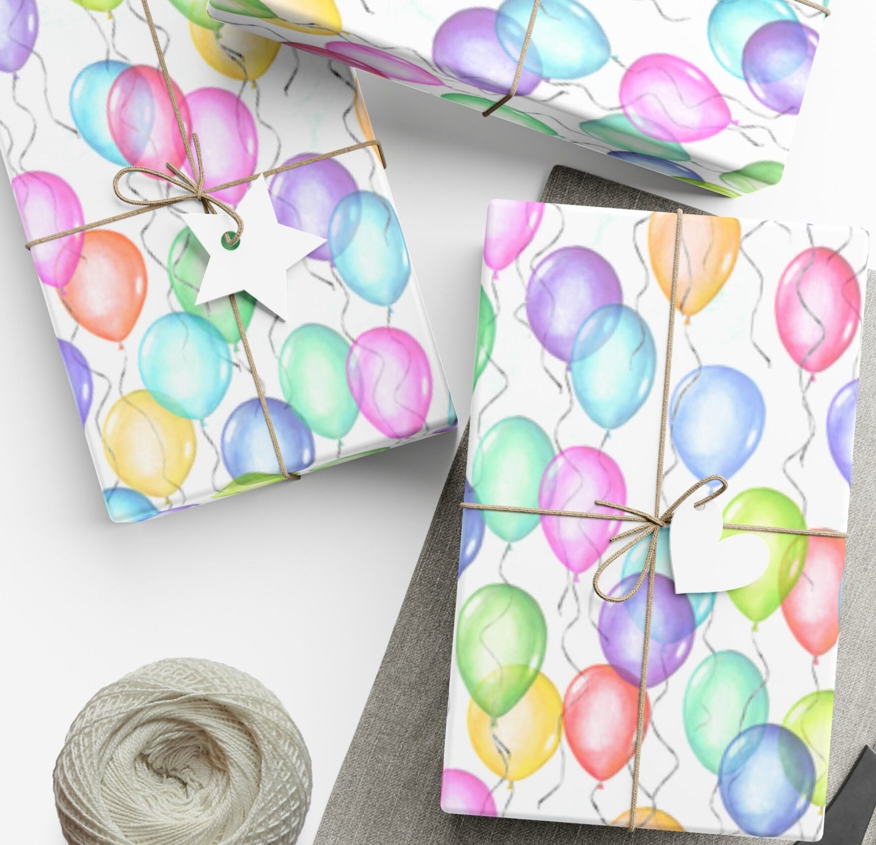 Birthday Wrapping Paper, Birthday Balloons, Colorful Balloon Wrapping ...