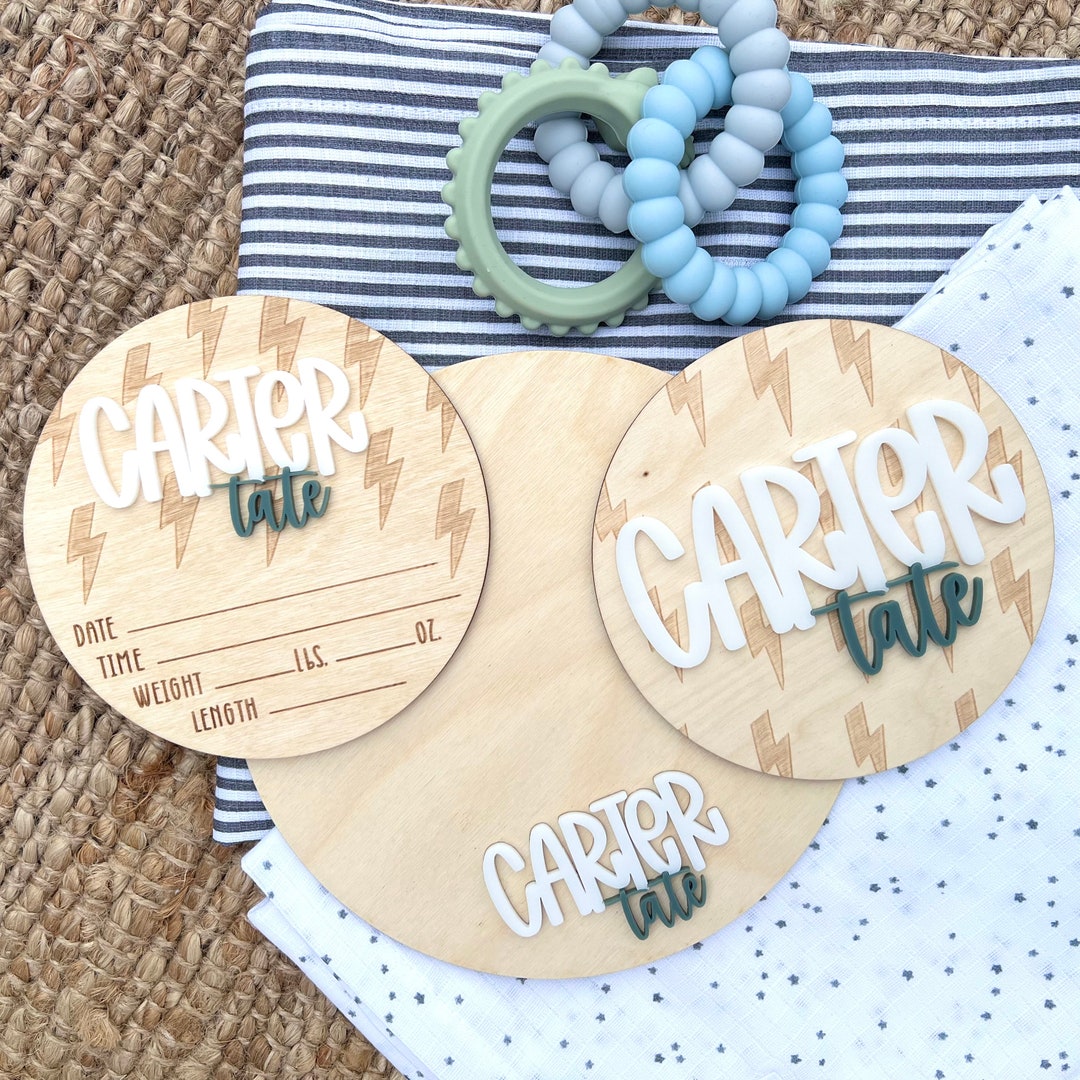 Baby Announcement Sign, Birth Announcement Round, Stat Sign ...