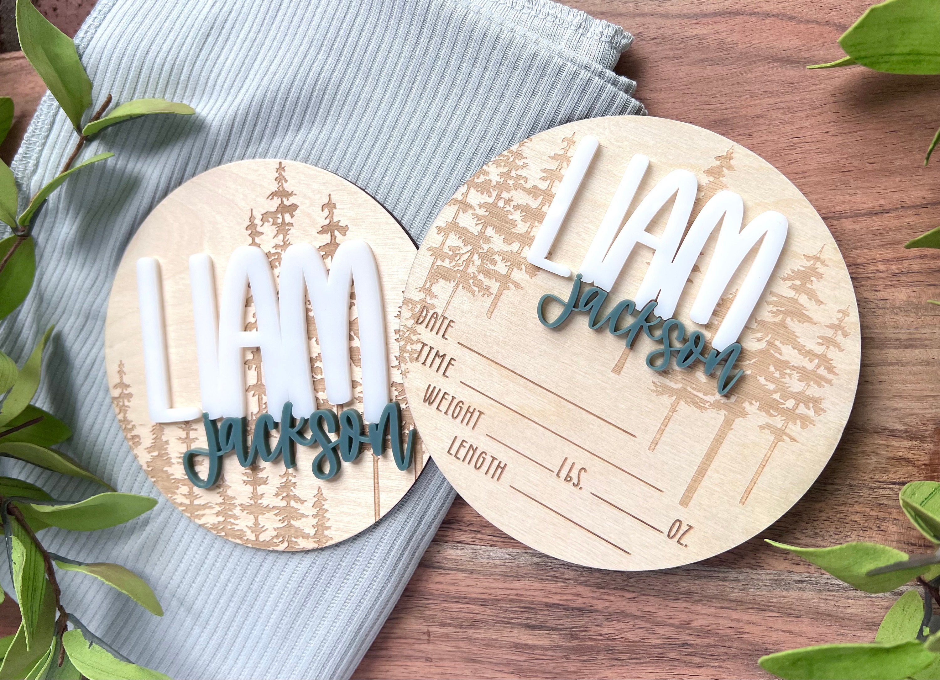 Baby Announcement Sign, Birth Announcement Round, Stat Sign ...