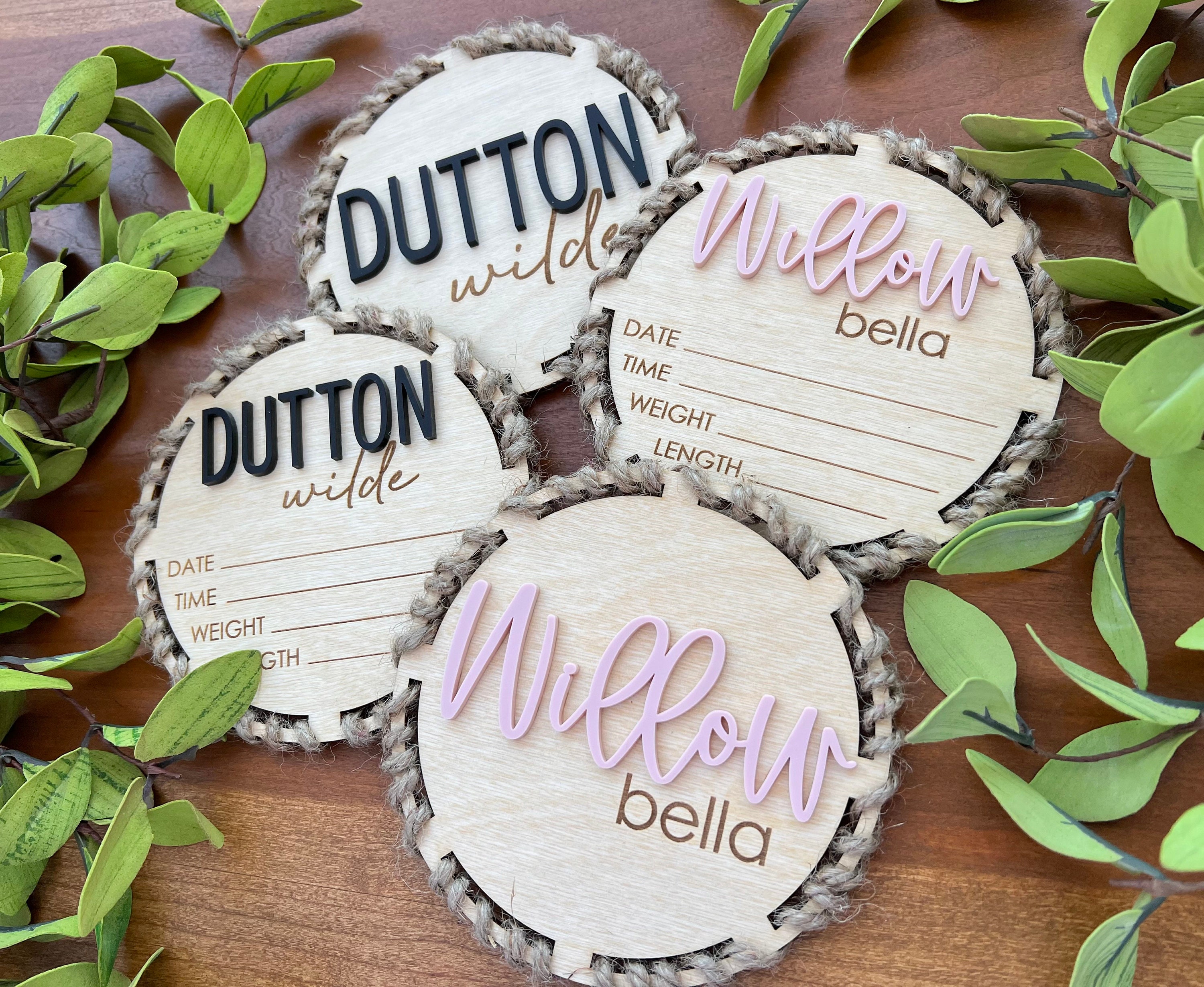 Baby Announcement Sign, Birth Announcement Round, Stat Sign ...