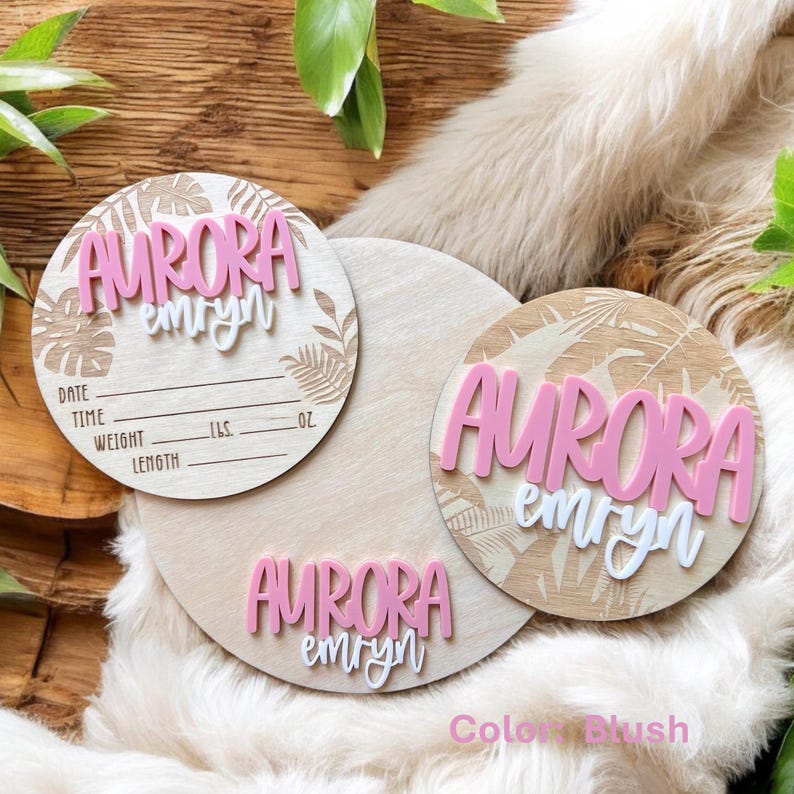 Baby Announcement Sign, Birth Announcement Round, Stat Sign ...