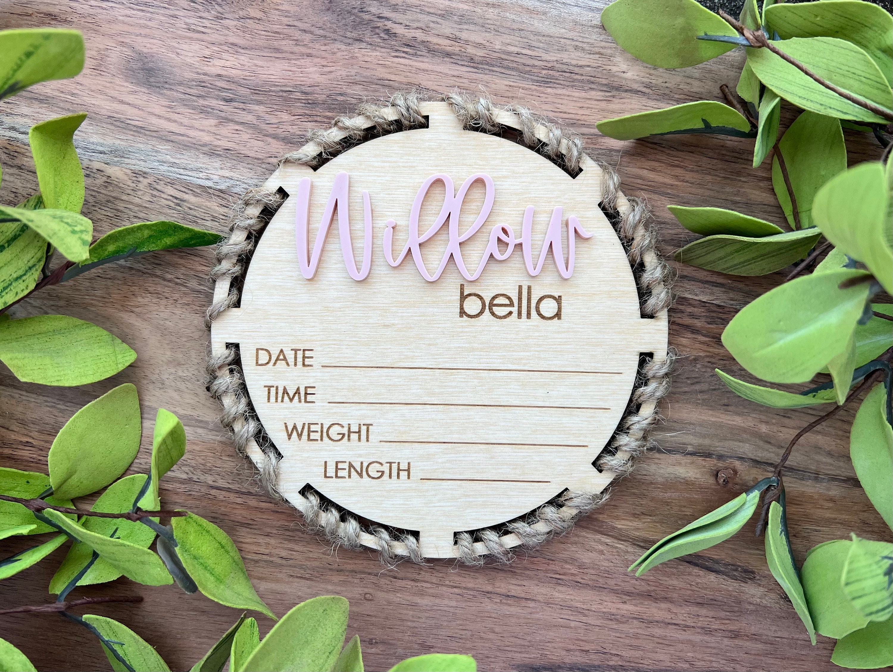 Baby Announcement Sign, Birth Announcement Round, Stat Sign ...