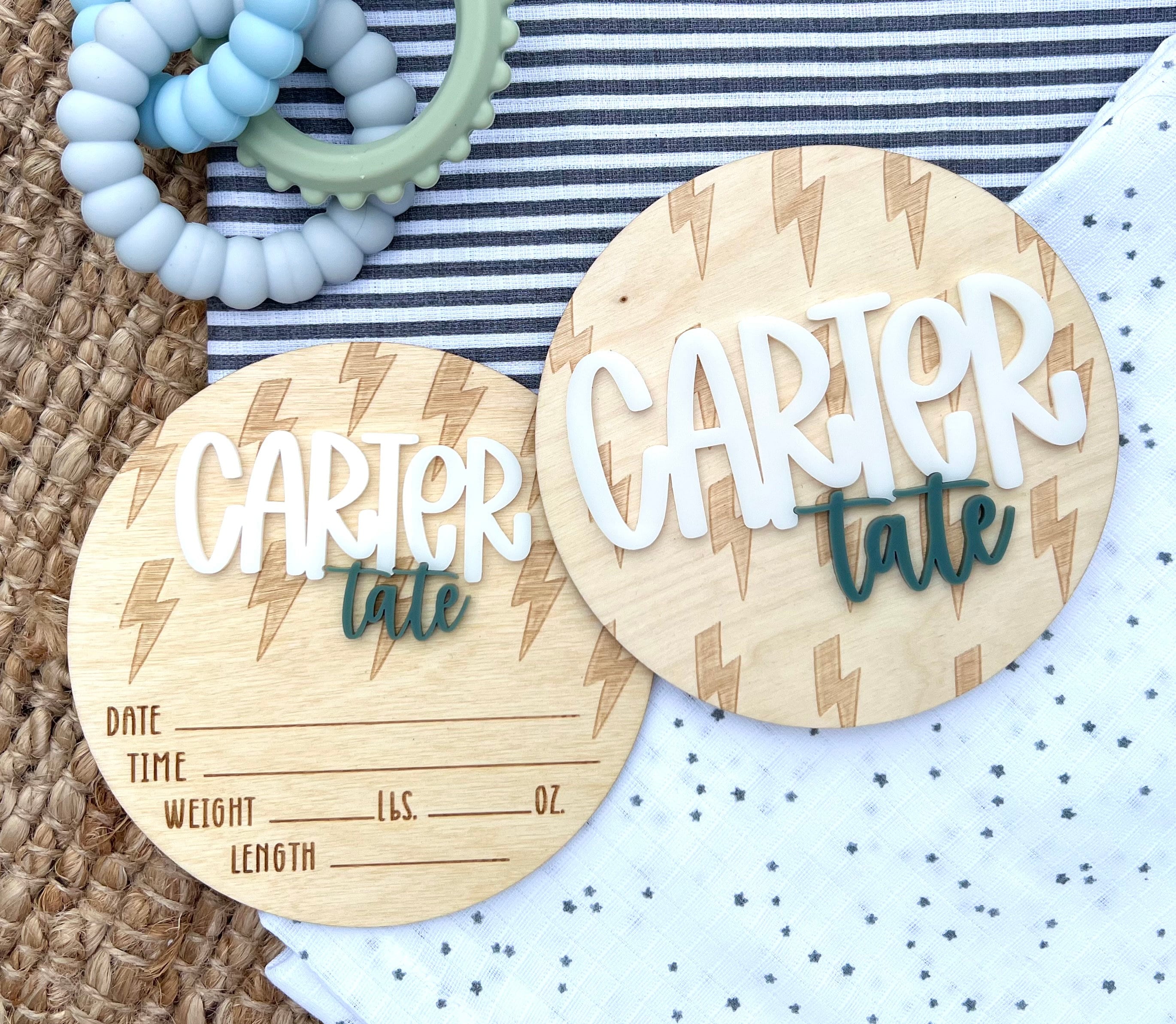 Baby Announcement Sign, Birth Announcement Round, Stat Sign ...