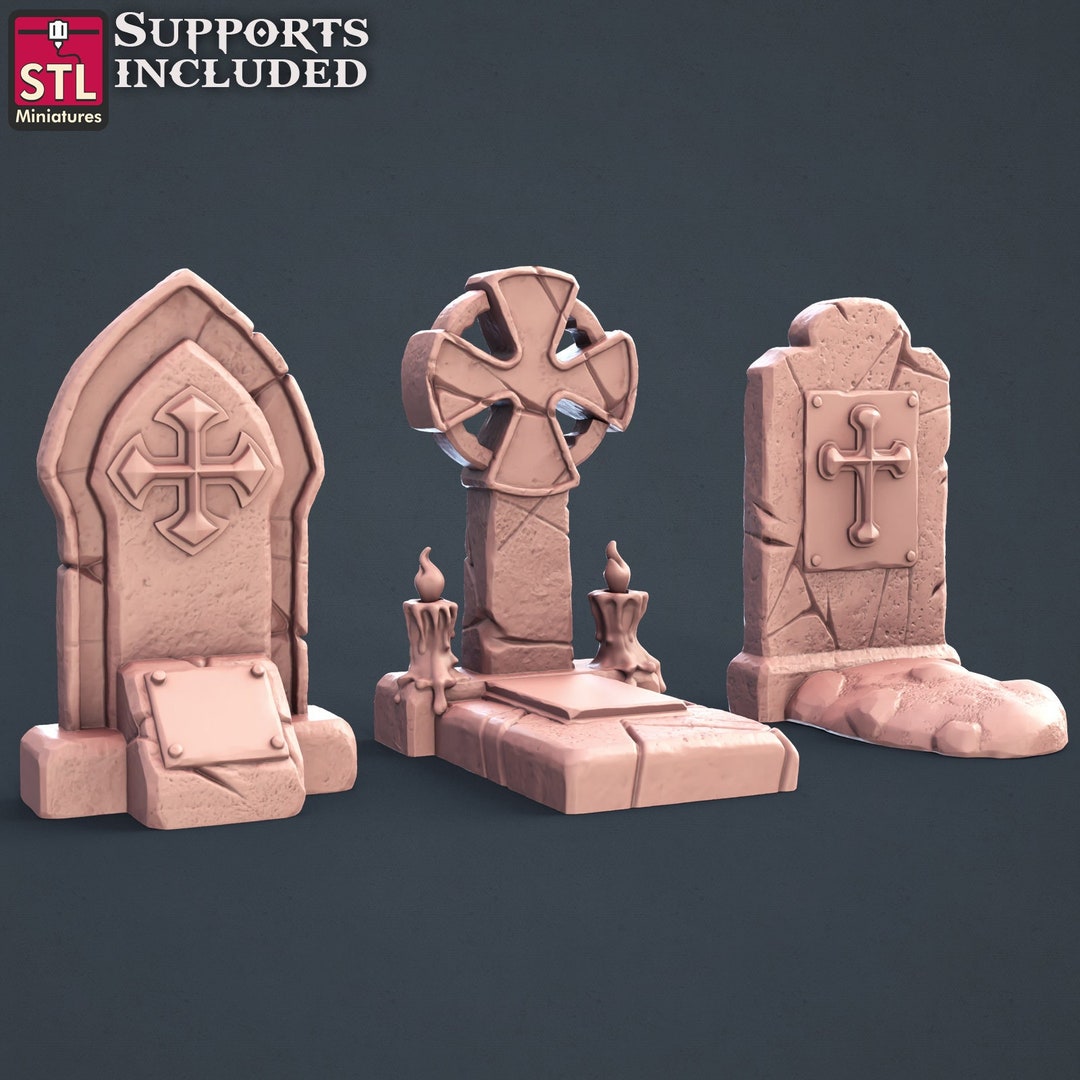 22mm Three Graveyard Tombstones - Etsy