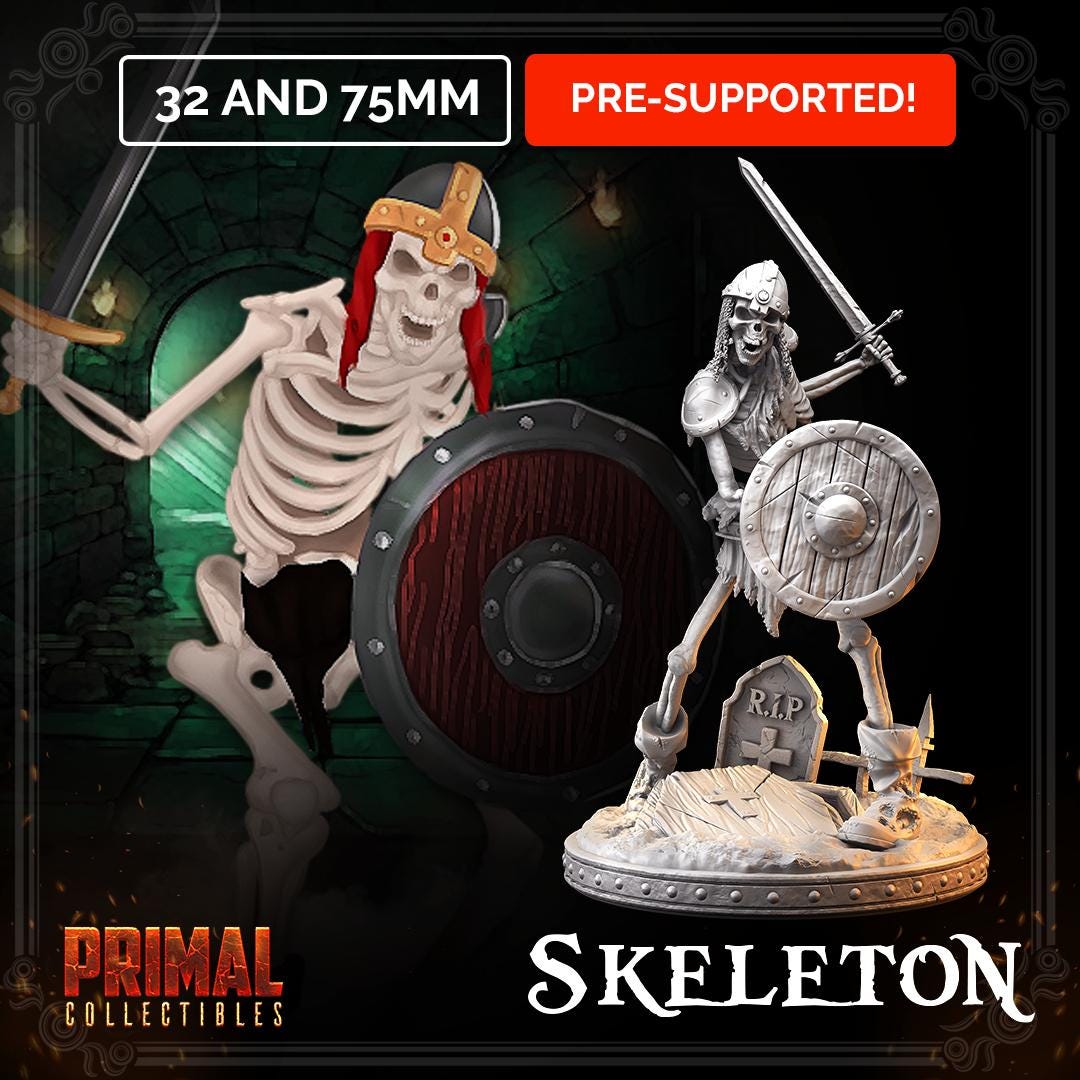 Skeleton Sword and Shield 32mm or 75mm - Etsy