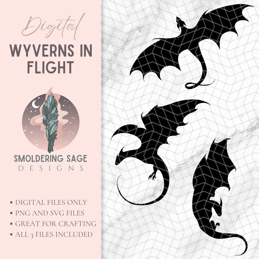 Wyverns in Flight Design | Wyvern PNG | Wyvern SVG | Dragon Design ...