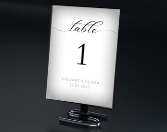 Wedding Table Numbers Printable, Table Numbers Template, Calligraphy ...