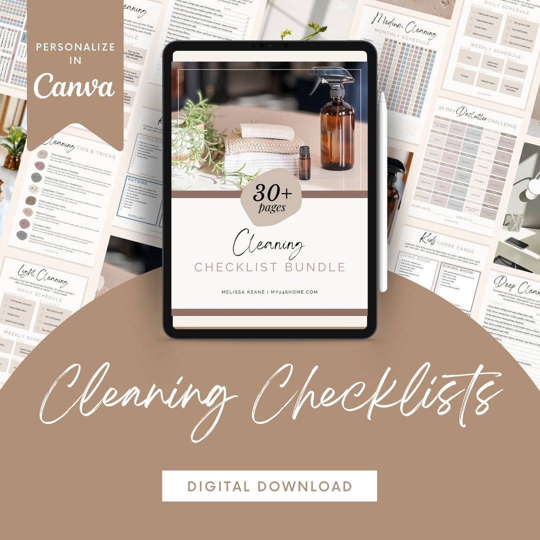 Cleaning Checklist Bundle - Etsy
