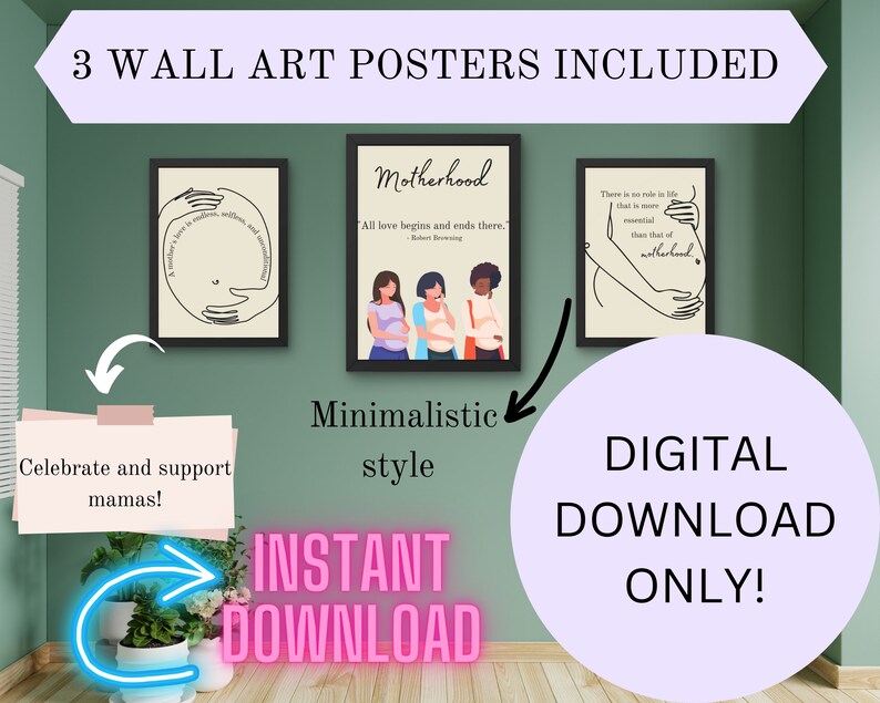 Mama Inspo, Motivational Wall Art, Print Instantly and Put up in Your ...