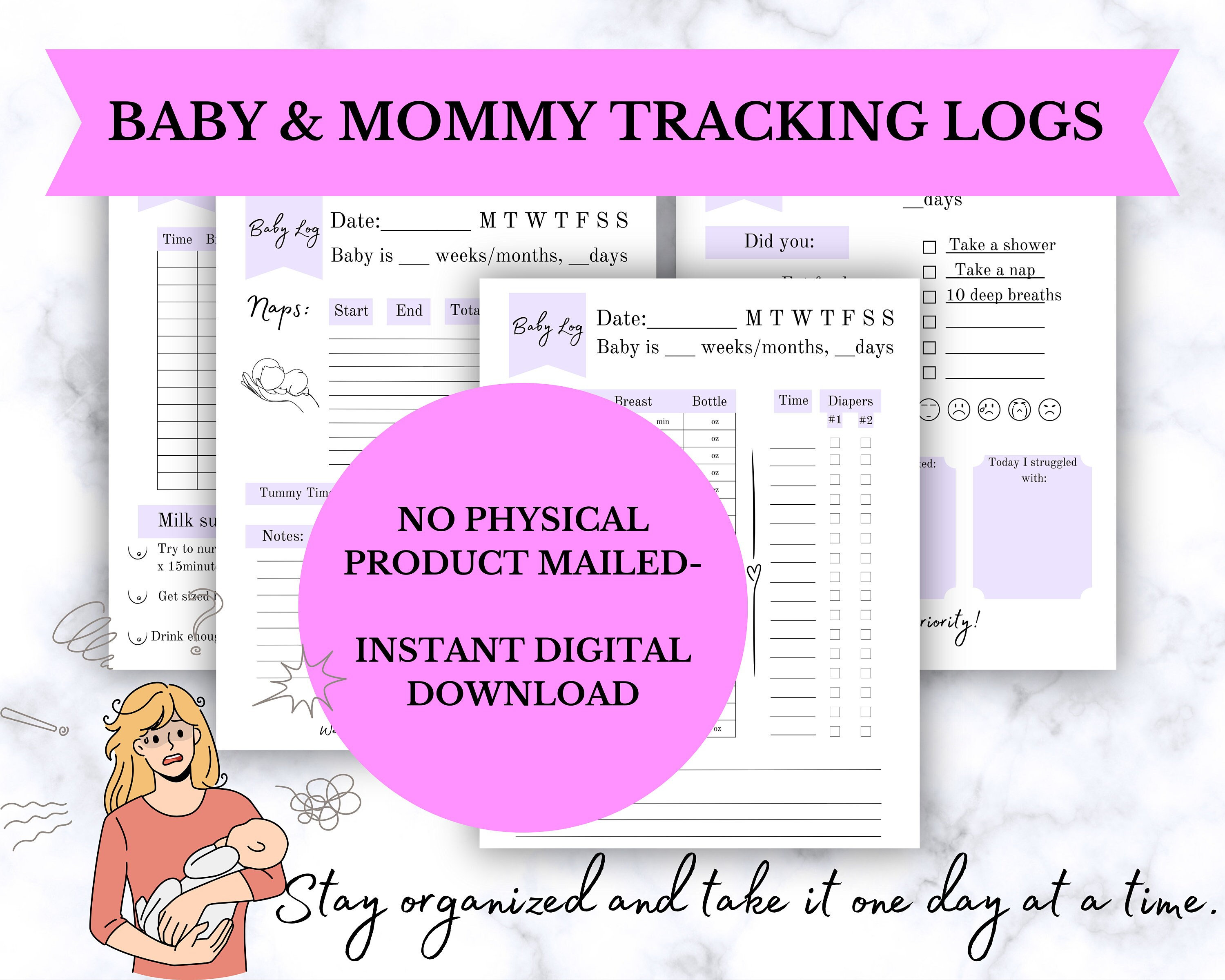 Newborn Tracker and Baby Log Baby Tracker Breastfeeding Tracker ...