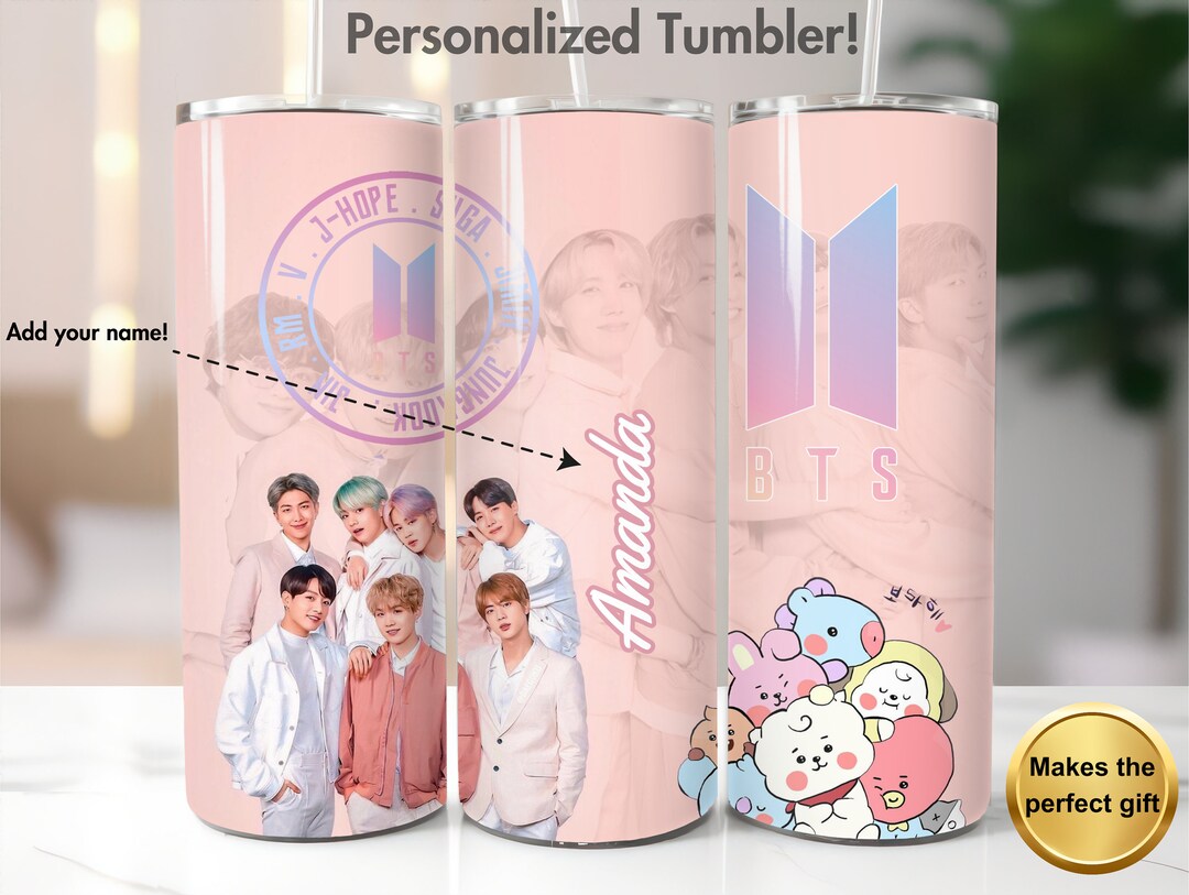 BTS Personalized Tumbler, Bangtan Army Gift, 20oz Tumbler, BTS Gift Cup ...