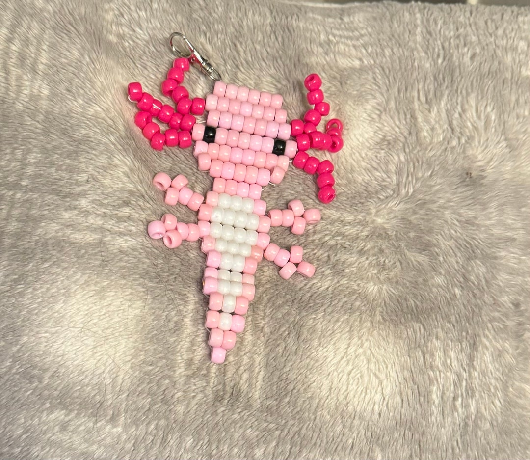 Rave Axolotl Kandi Keychain - Etsy