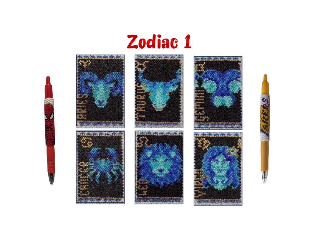 ZODIAC 1 Made to Order Hand Beaded Peyote Wrapped G2 Pilot Pen - Etsy