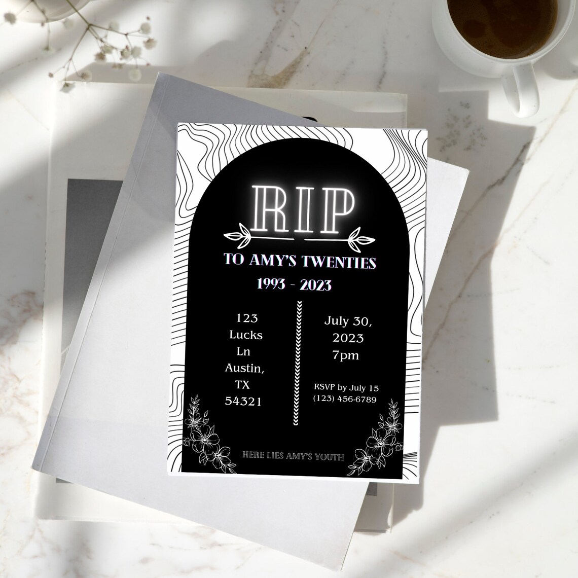 RIP 30th Birthday Invite (digital Download - Canva Template) - Etsy