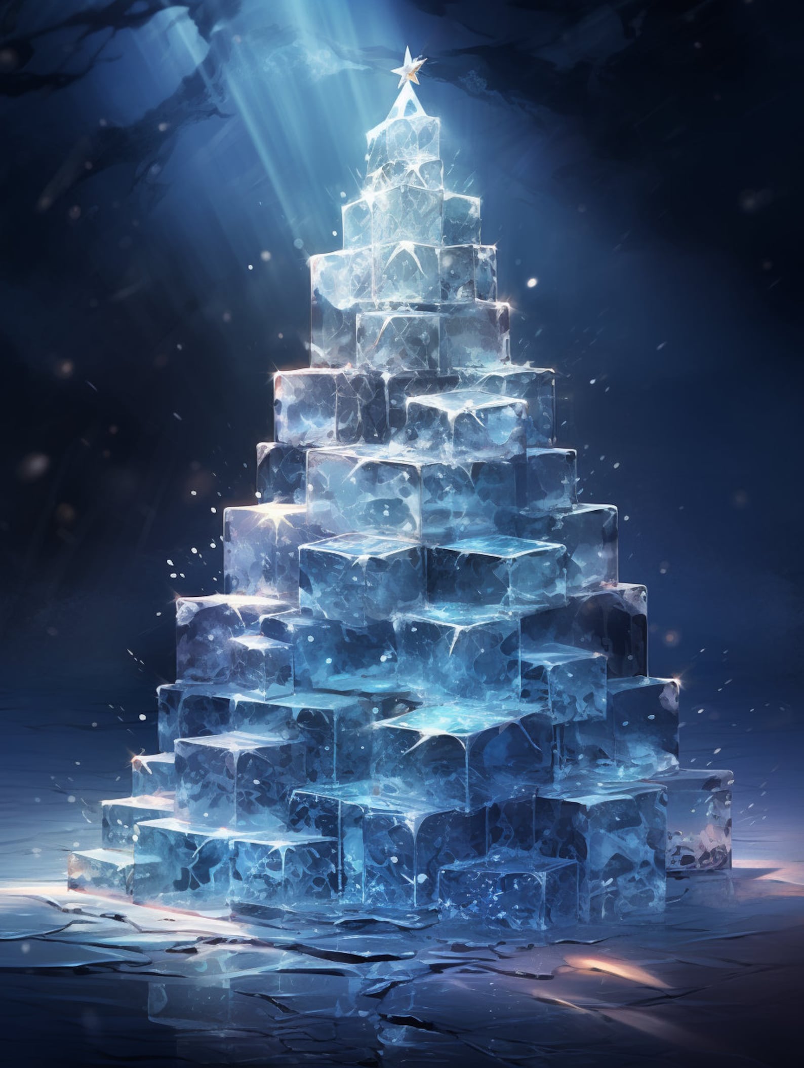 One-of-its-own-kind Christmas Tree AI Art, Digital Christmas Tree Art ...