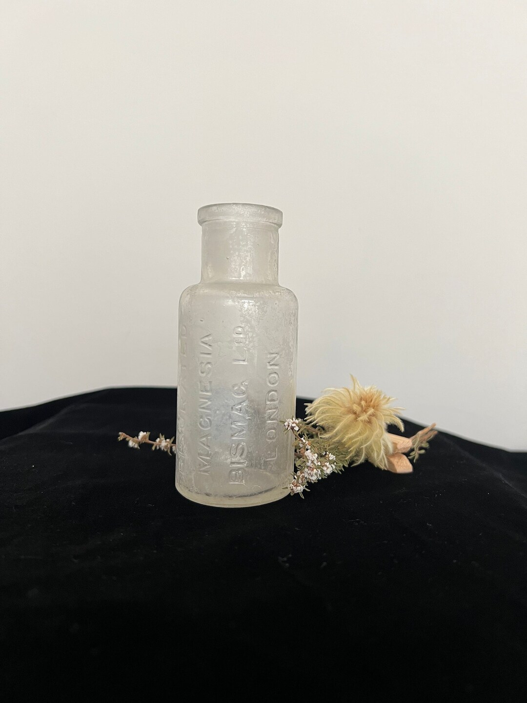 Antique Clear Glass Apothecary Bottle Embossed With the Words Bisurated ...