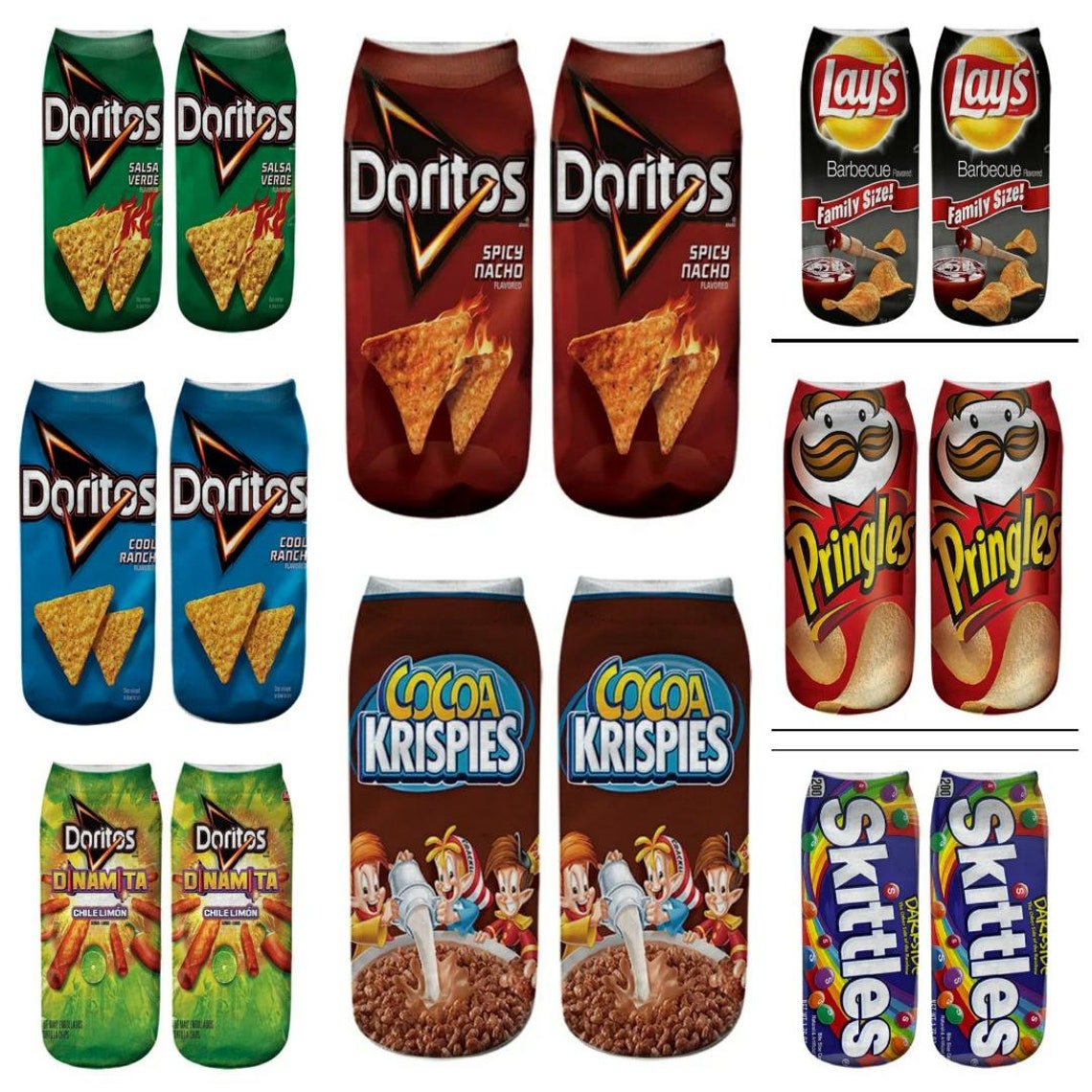 Funny Socks, Novelty Socks, Chip Socks, Silly Socks, Cereal Socks ...