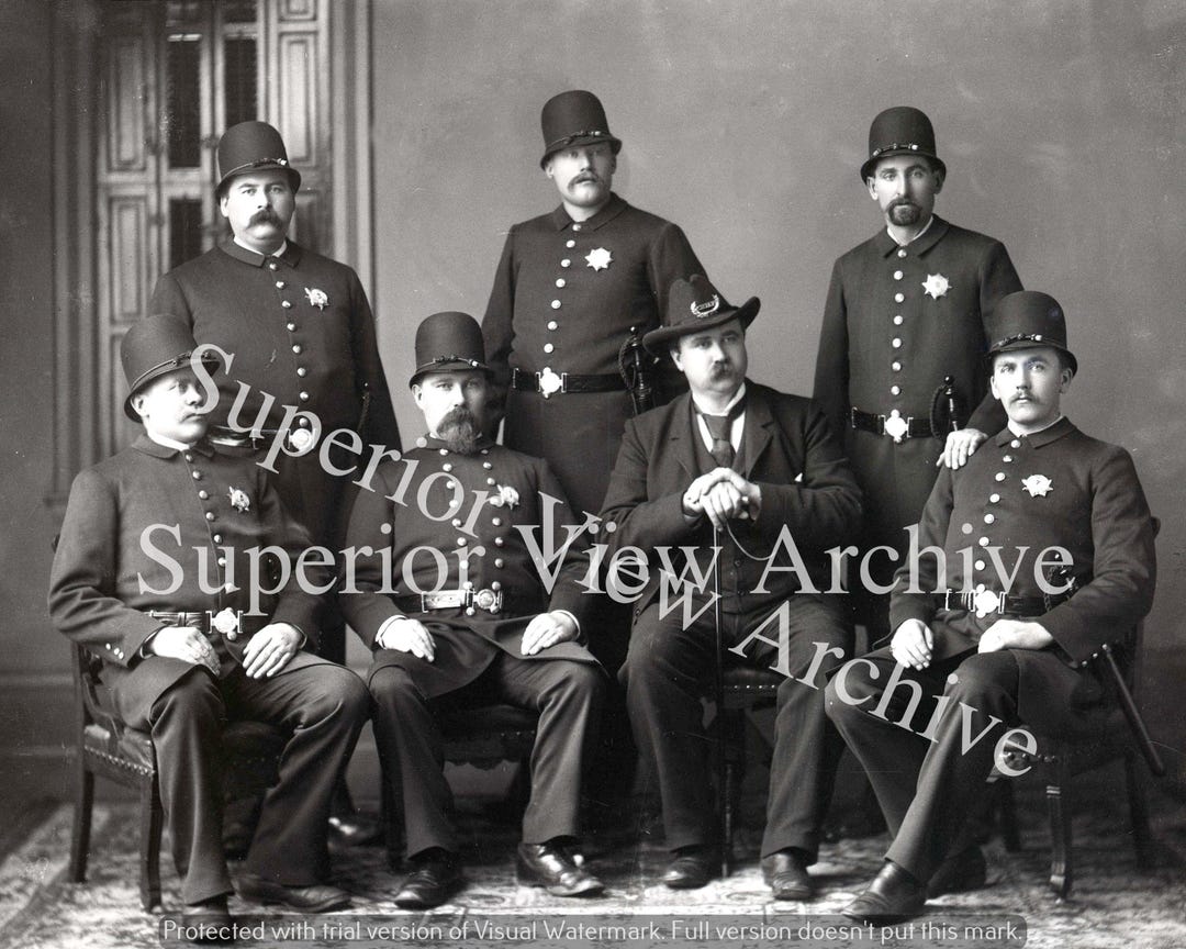 Old Time Police Force Vintage Police Badges Bobby Hats Billy Clubs ...