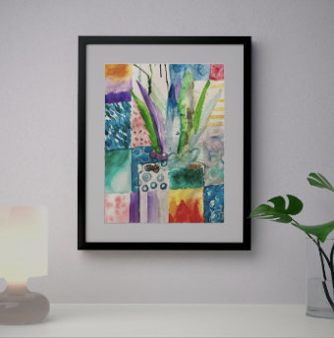 Watercolor Abstract Plant Poster. Digital Art Print. Abstract Poster ...
