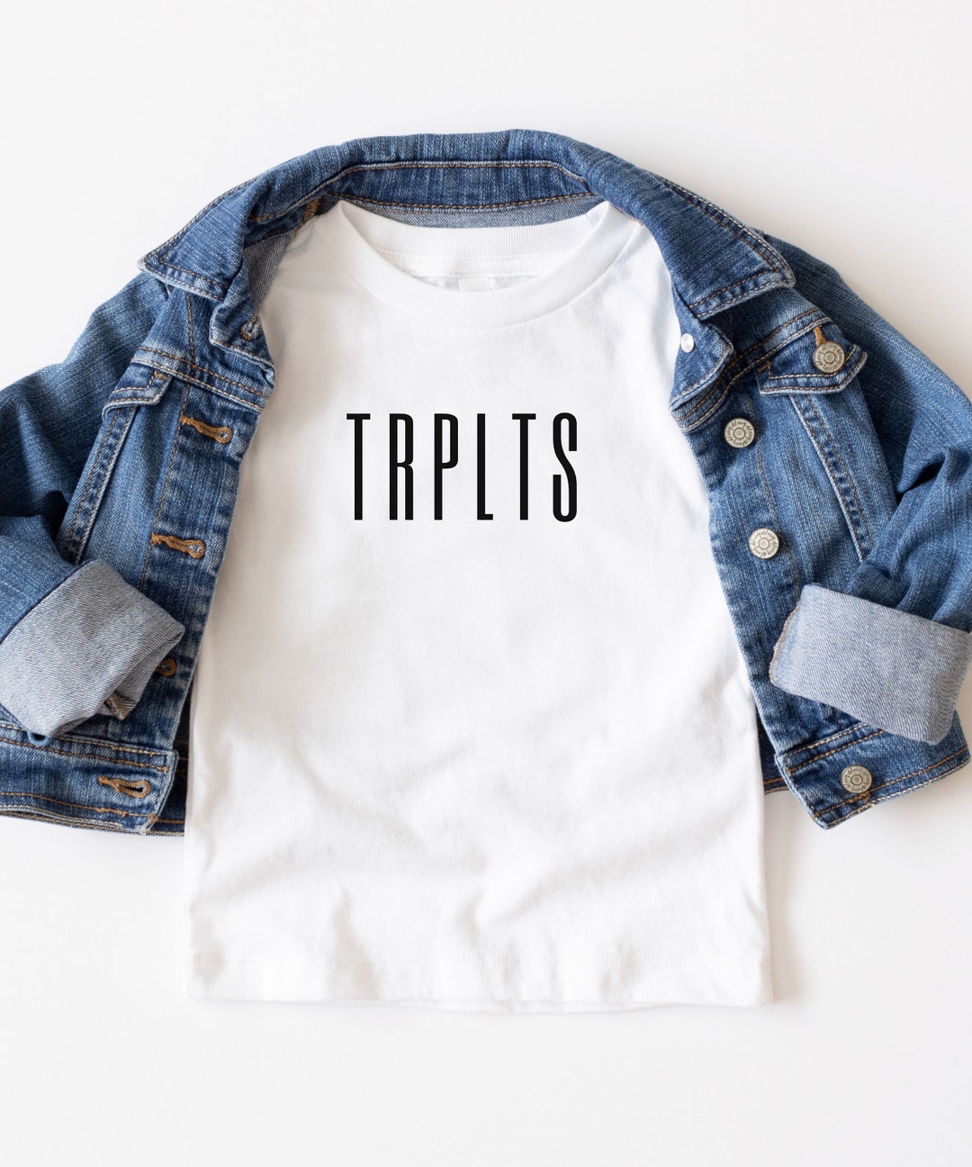 TRPLTS Toddler Short Sleeve Tee, Triplet Shirt, Boy or Girl Triplets ...
