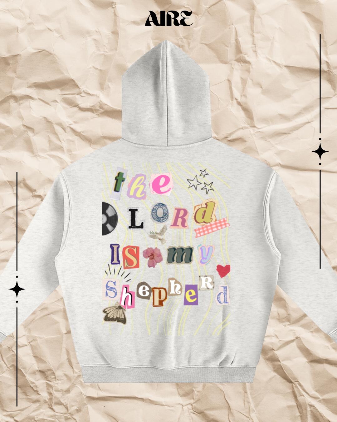 The Lord is My Shepherd” Faith Collage Hoodie – AIRE Exclusive Design ...