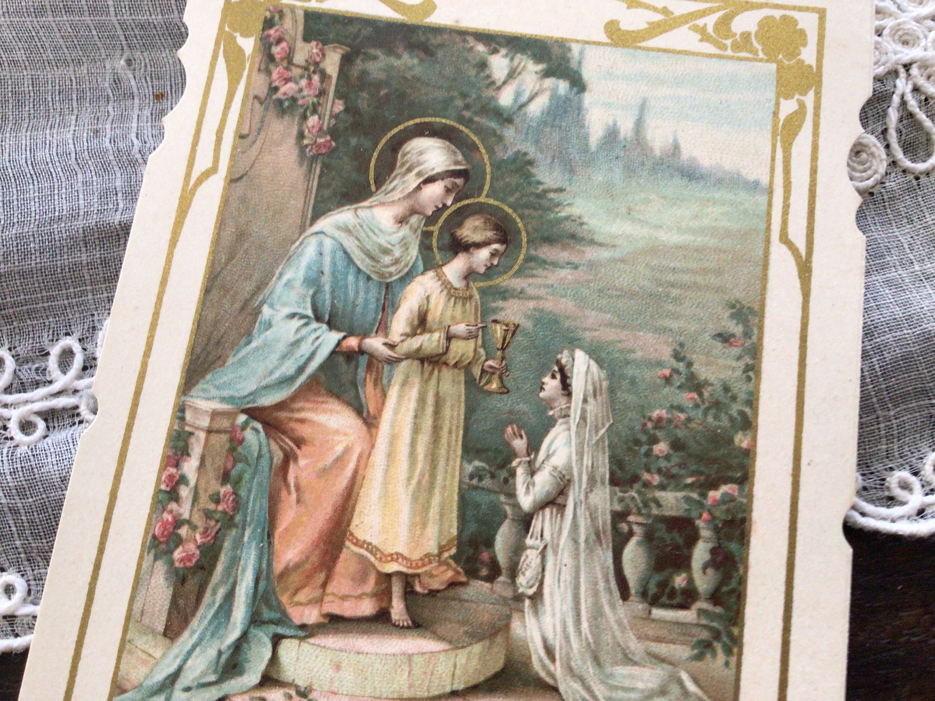 Antique French Holy Card, Mary Divine Child and Eucharist, Bouasse Jeune Printed, Early 1900s - Etsy