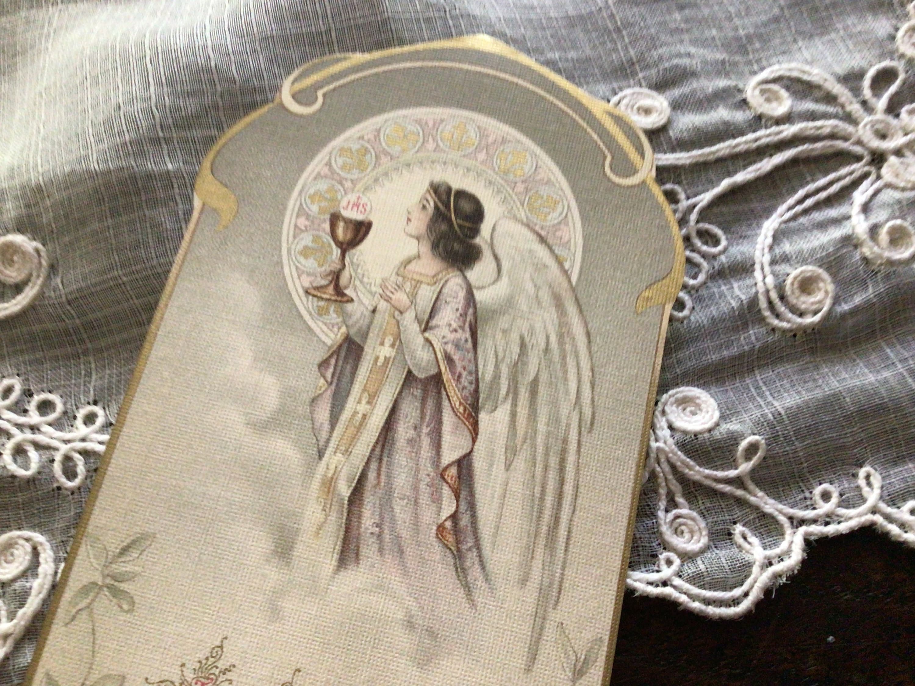 Antique French Holy Card, the Angel Adoration of the Eucharist, Bouasse Jeune Printed, 1908 - Etsy