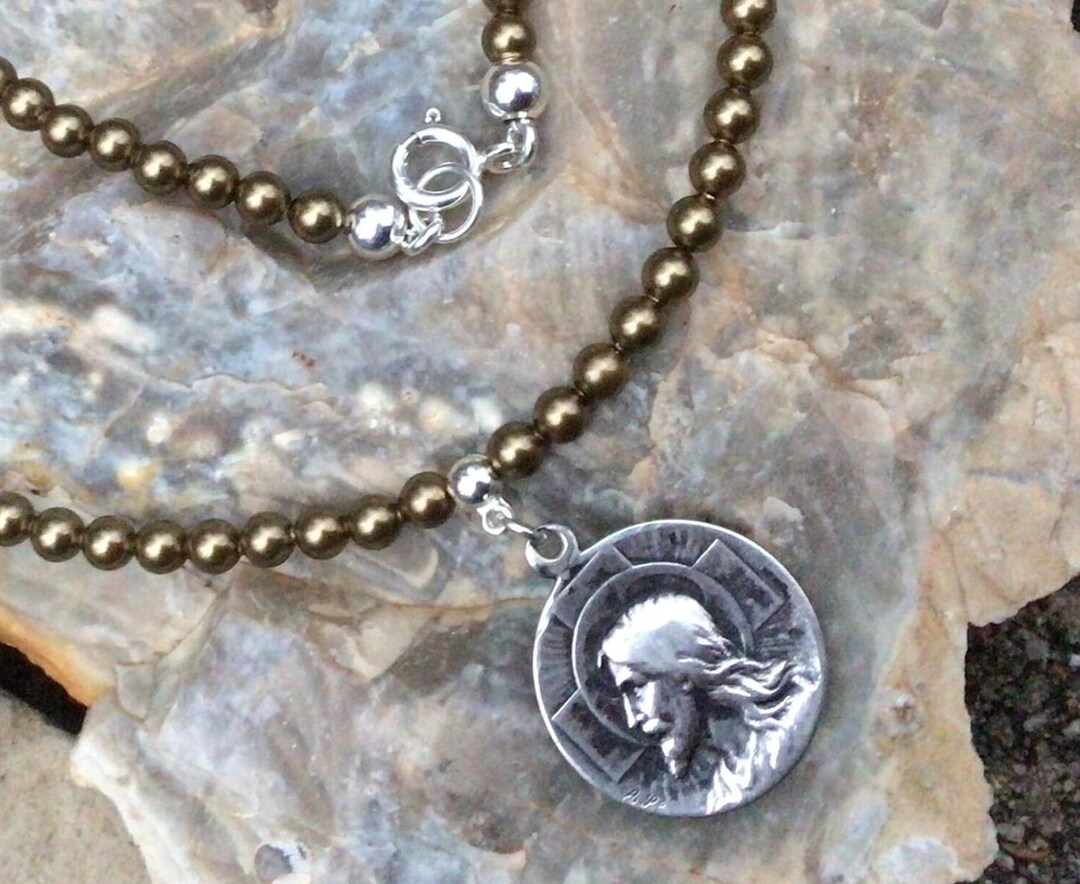 Antique French Jesus Christ Silhouette With Cross, Sterling Silver ...