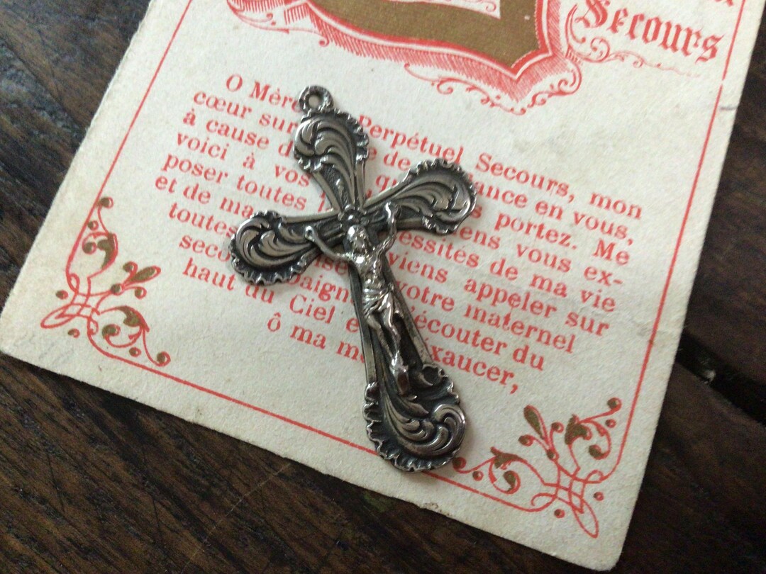 Antique French Cross, Silver Crucifixion Cross, Baroque Styling - Etsy