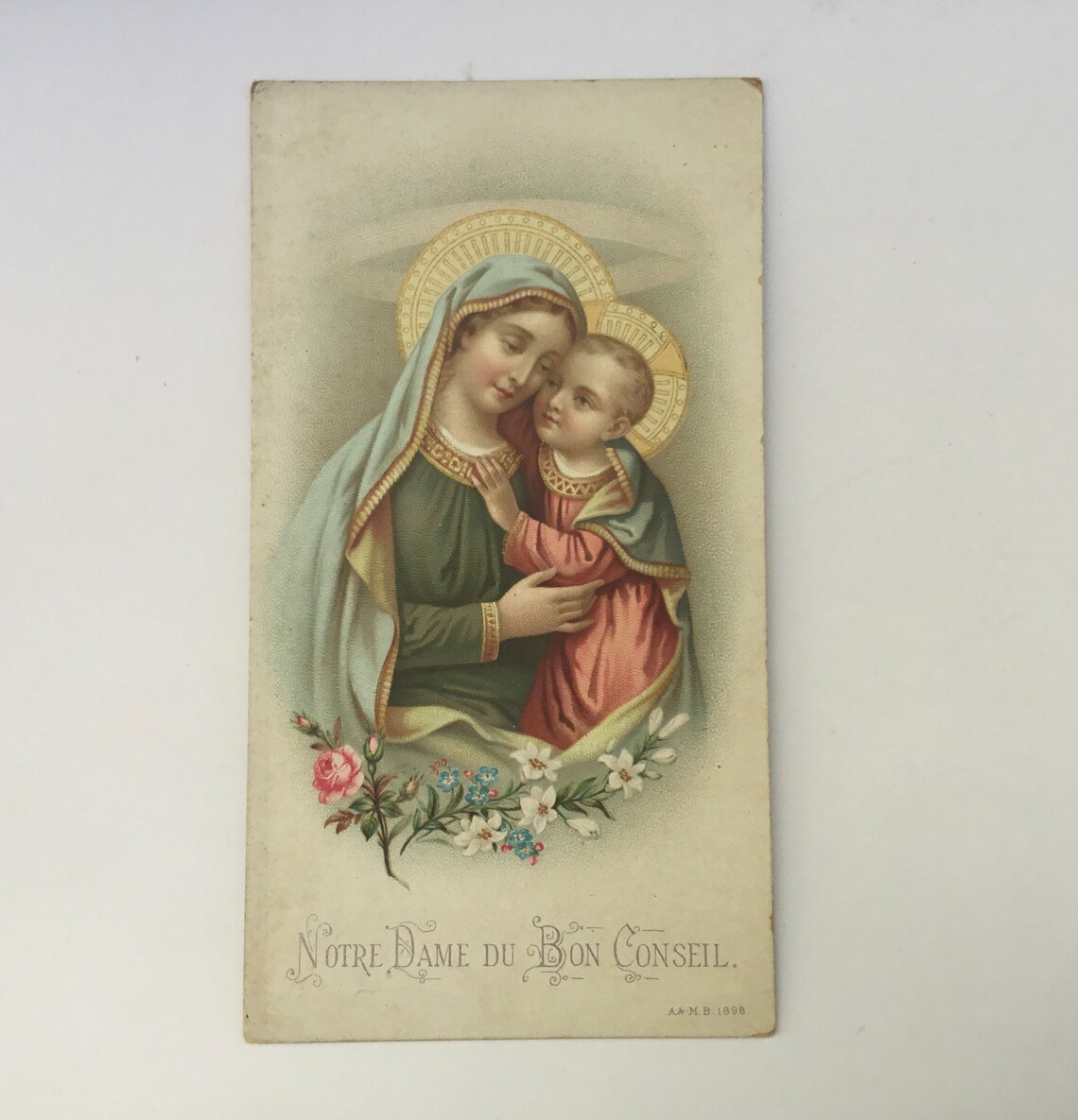 Antique French Holy Card, 1898, Indulgences Card - Etsy