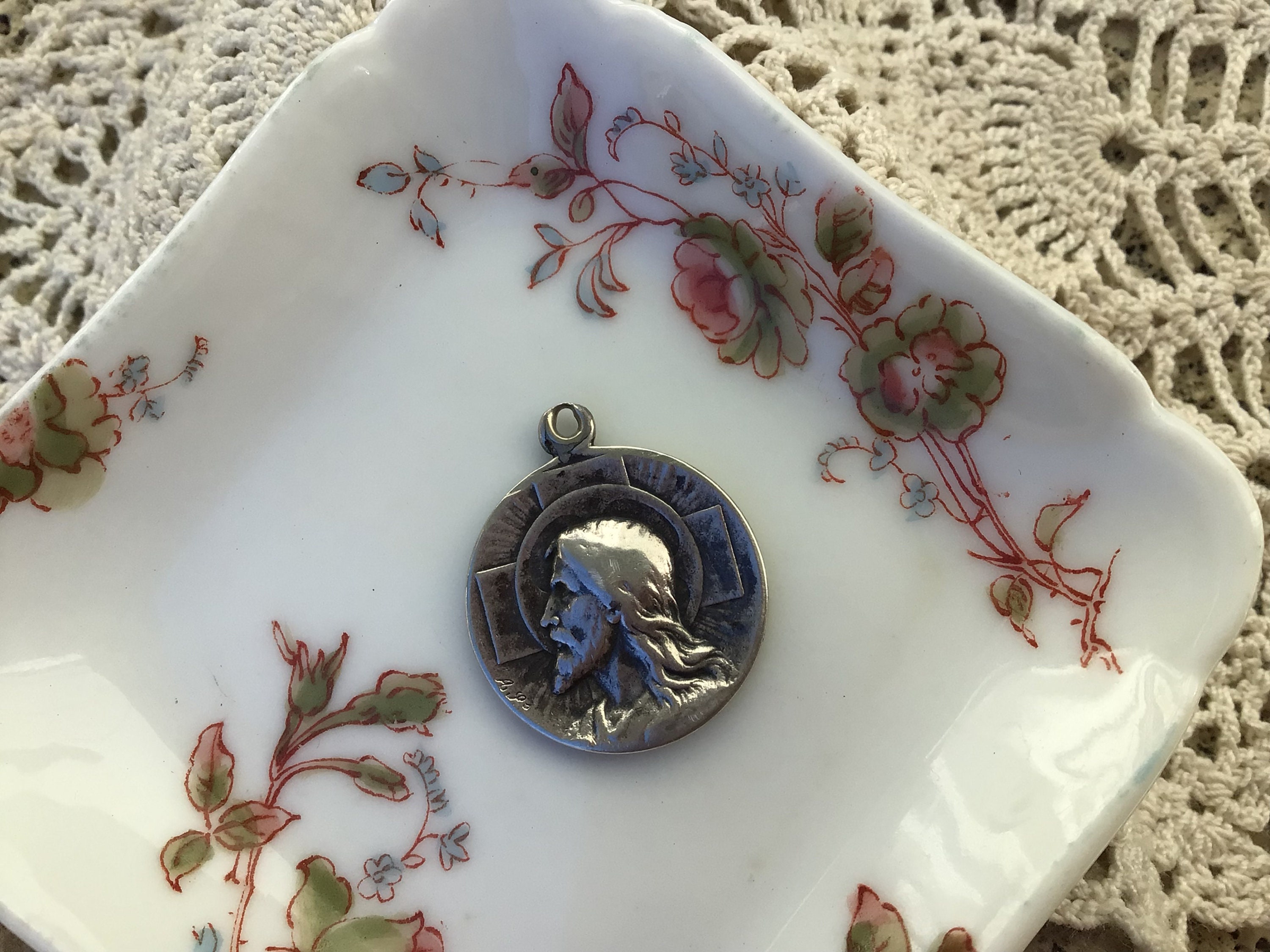 Antique French Jesus Christ Silhouette With Cross Sterling - Etsy