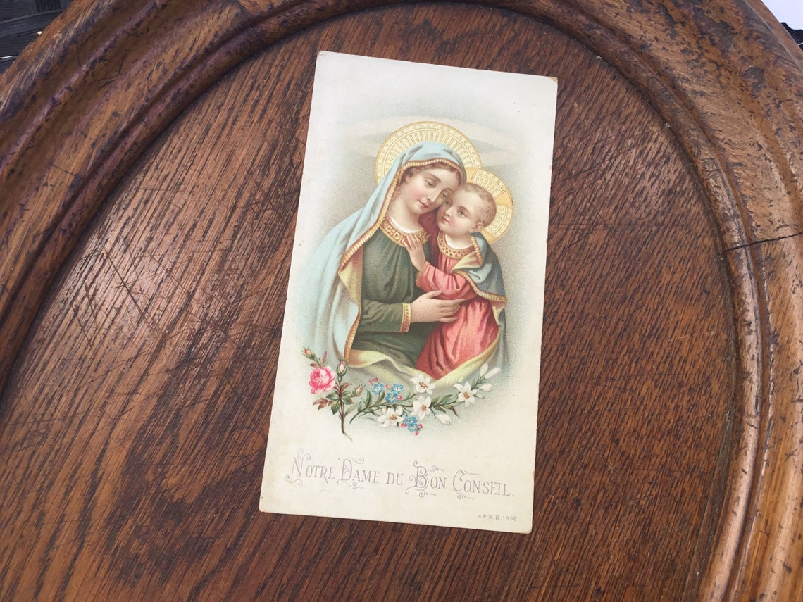 Antique French Holy Card, 1898, Indulgences Card - Etsy